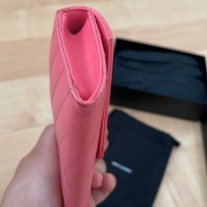 Yves Saint Laurent | Bags | Ysl Envelope Wallet In Bright Pink | Poshmark